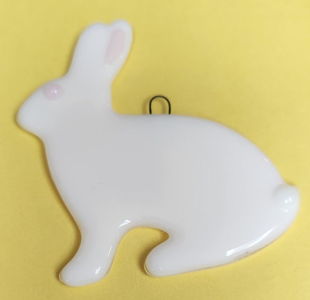 Bunny Rabbit Fused Glass Ornament - Etsy