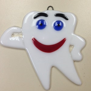 Tooth Happy or Sad Fused Glass Ornament - Etsy