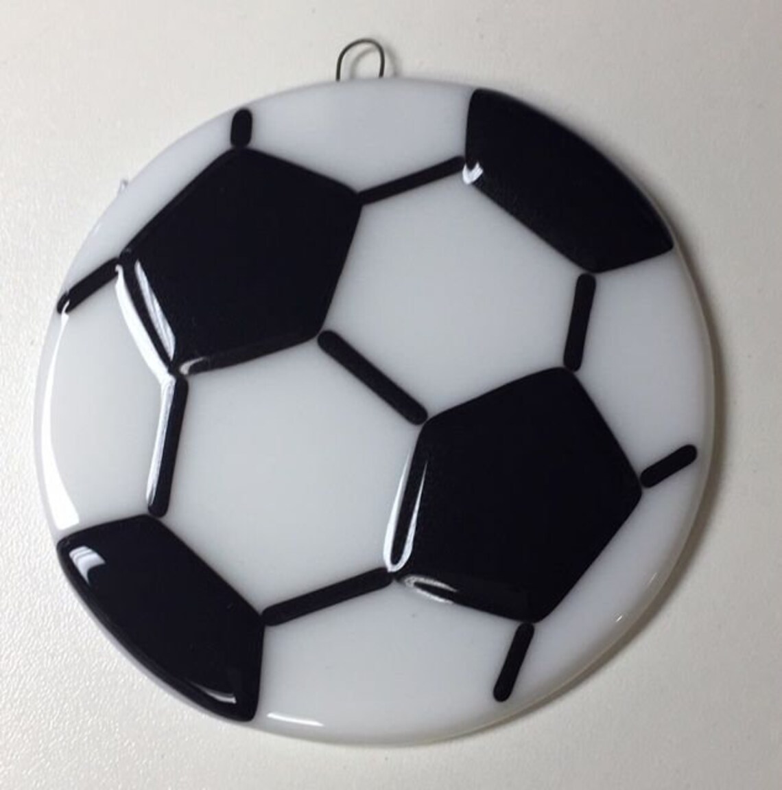 Soccer Ball Fused Glass Ornament 3.25" Diameter - Etsy