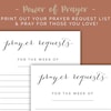 Printable Prayer Log, Prayer List, Prayer Journal, Church Prayer ...