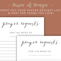 Printable Prayer Log, Prayer List, Prayer Journal, Church Prayer ...