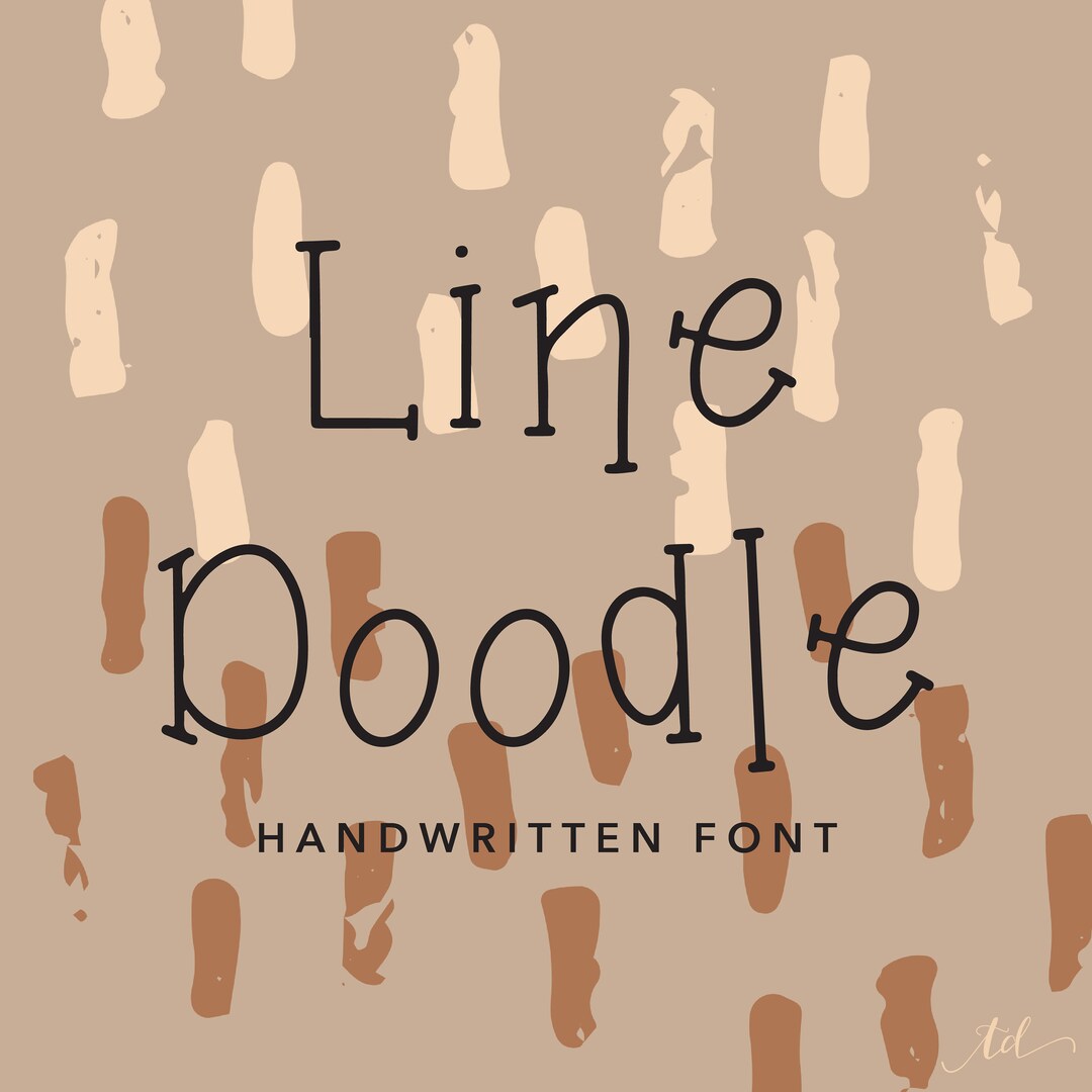 Line Doodle Font - Handwritten Font, Cricut Font, Silhouette Font, Cute ...