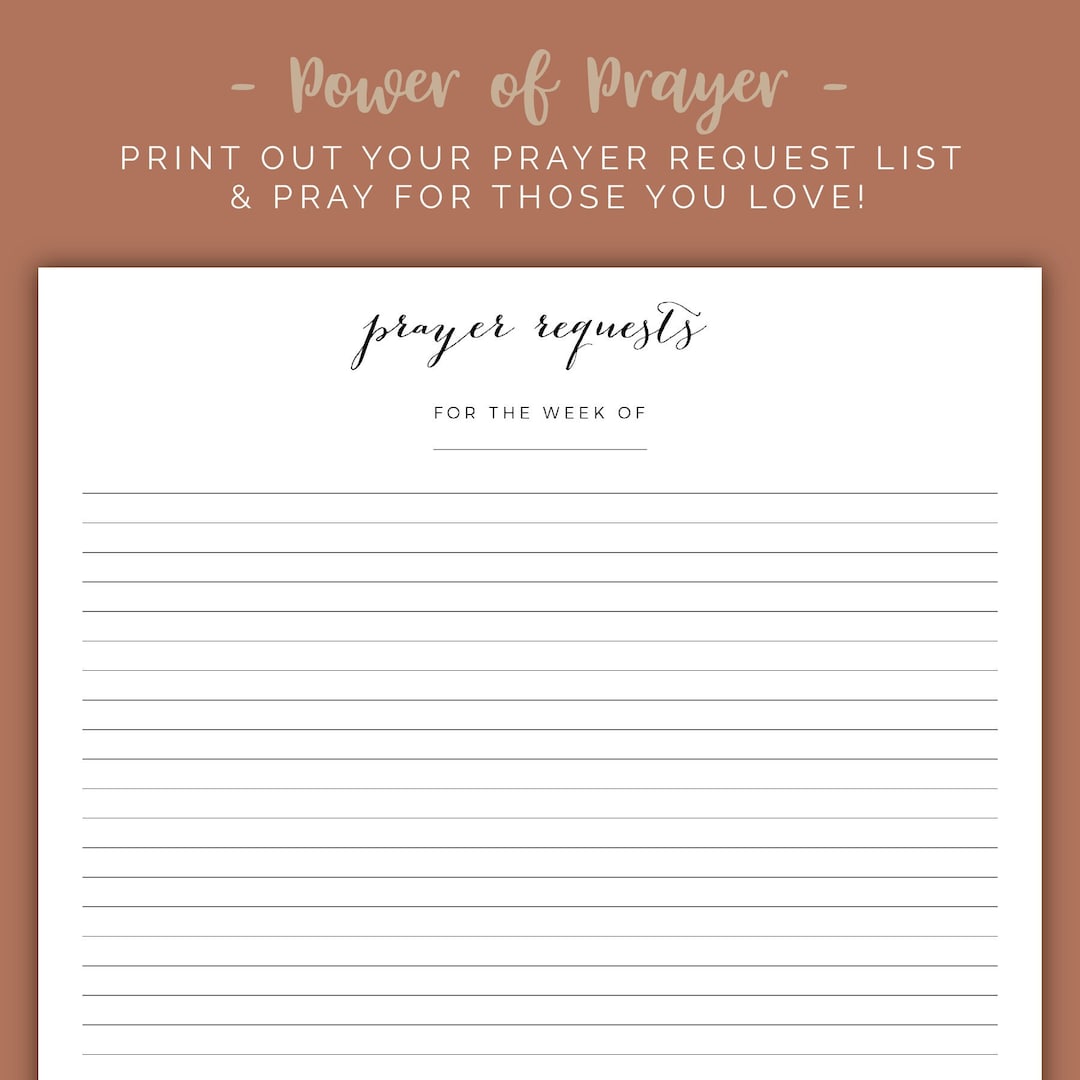 Prayer Request List | Prayer Notepad | Prayer Warrior | Bible Study ...