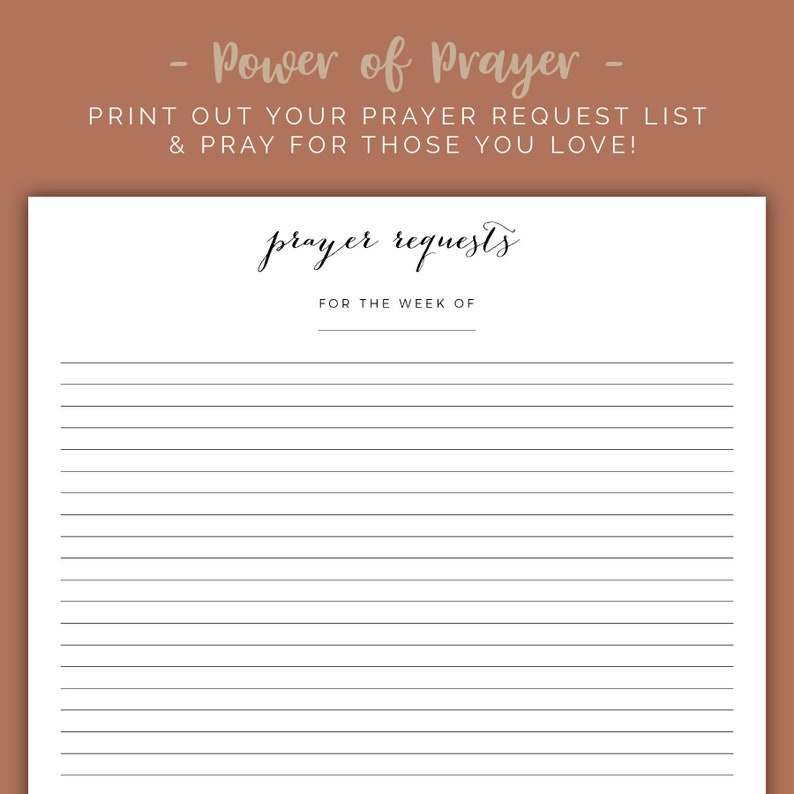Prayer Request List | Prayer Notepad | Prayer Warrior | Bible Study ...
