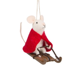Sleeping Hugging Bunny and Mouse in a Walnut Shell Ornament - Etsy