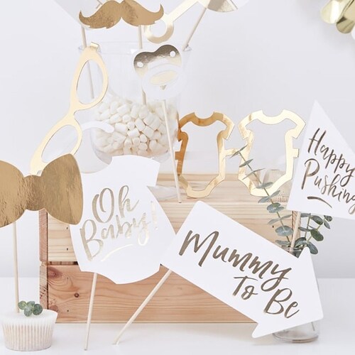 10 Hello Baby Photo Props Neutral Baby Shower Photo Booth - Etsy