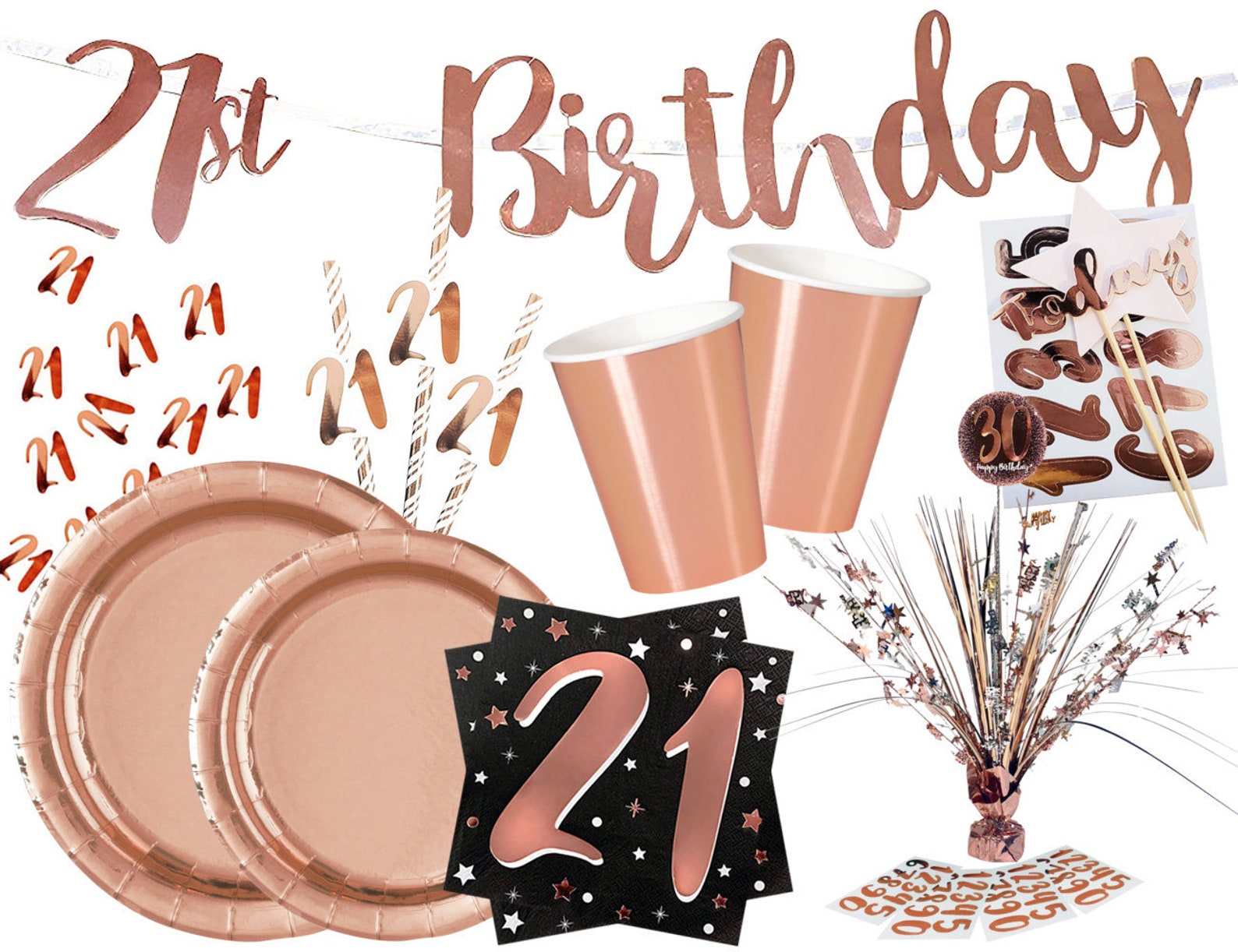 Rose Gold 21st Birthday Decorations 21st Birthday Party | Etsy Rose Gold 21st Birthday Decorations 21st Birthday Party | Etsy