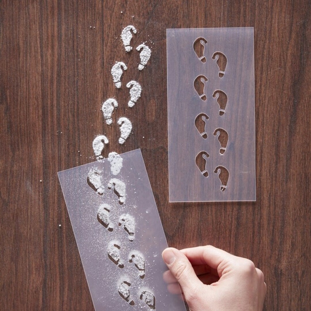 2 Elf Footprints Stencil, Santa Foot Print Stencil, Christmas Decor ...