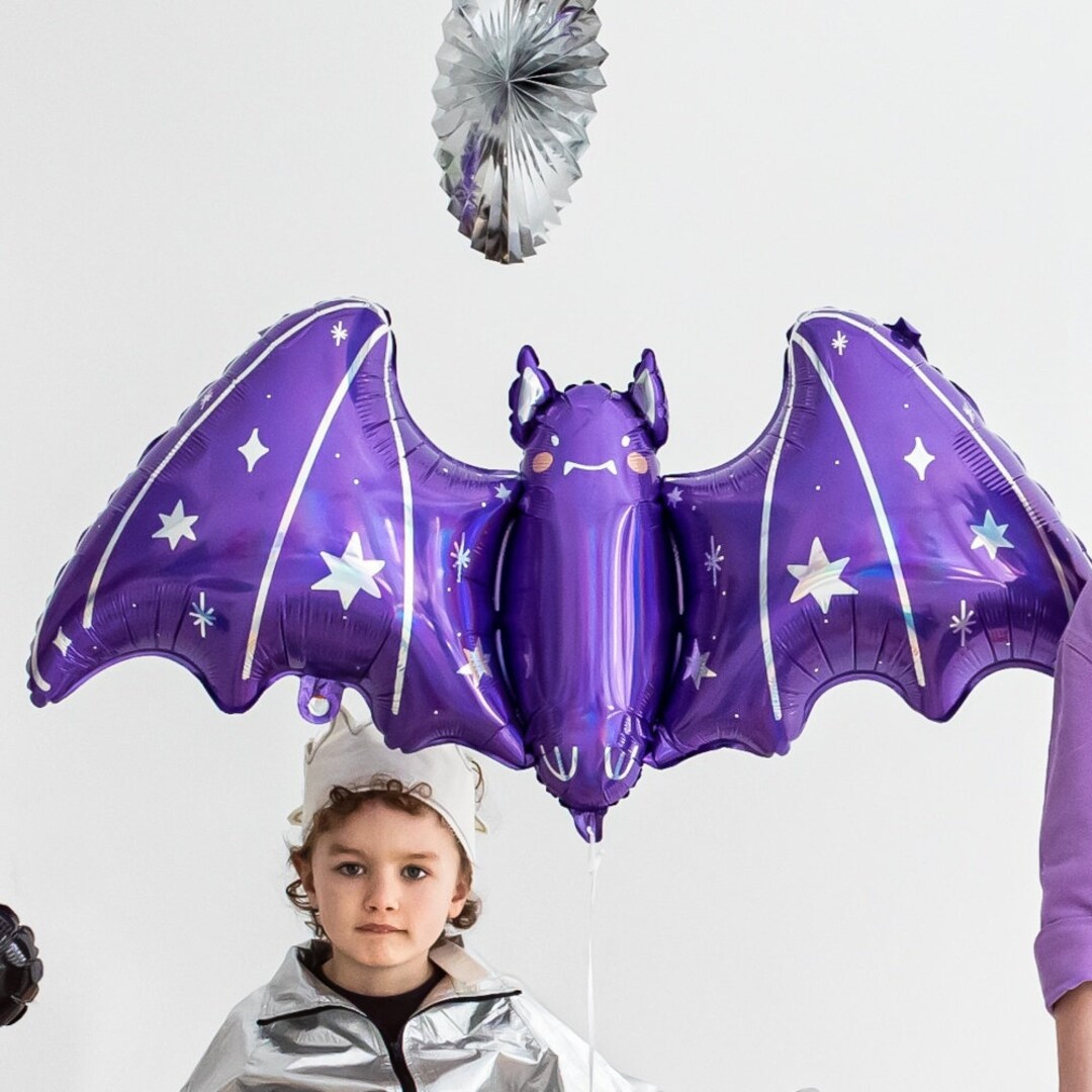 Halloween Balloons Large Purple Bat Balloon Halloween - Etsy