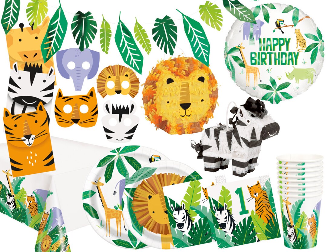 Animal Party Decorations Jungle Party Tableware Animal - Etsy UK