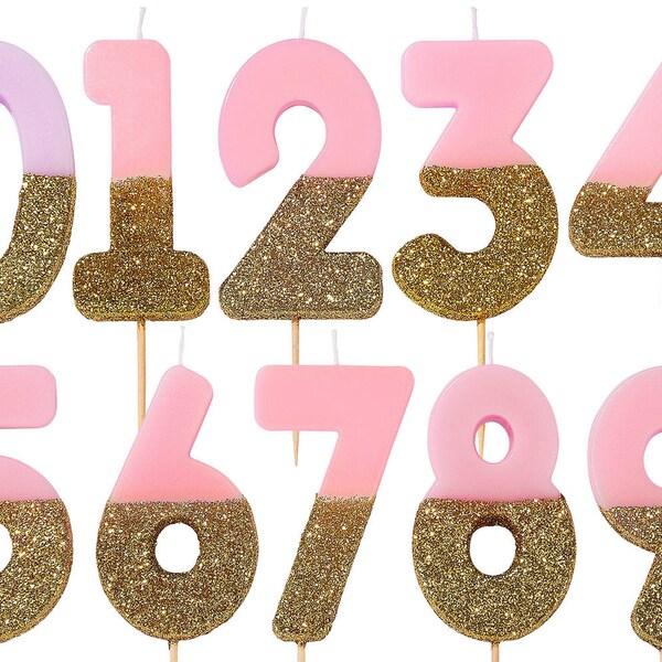 Pink Glitter Number - Etsy