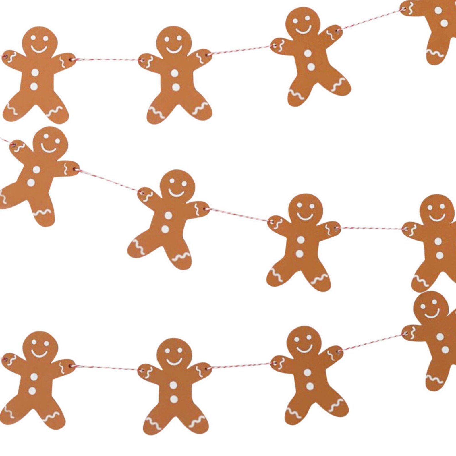 1.5m Gingerbread Man Wooden Christmas Bunting Merry Christmas | Etsy