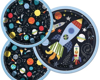 Space Theme Party Plates - Etsy