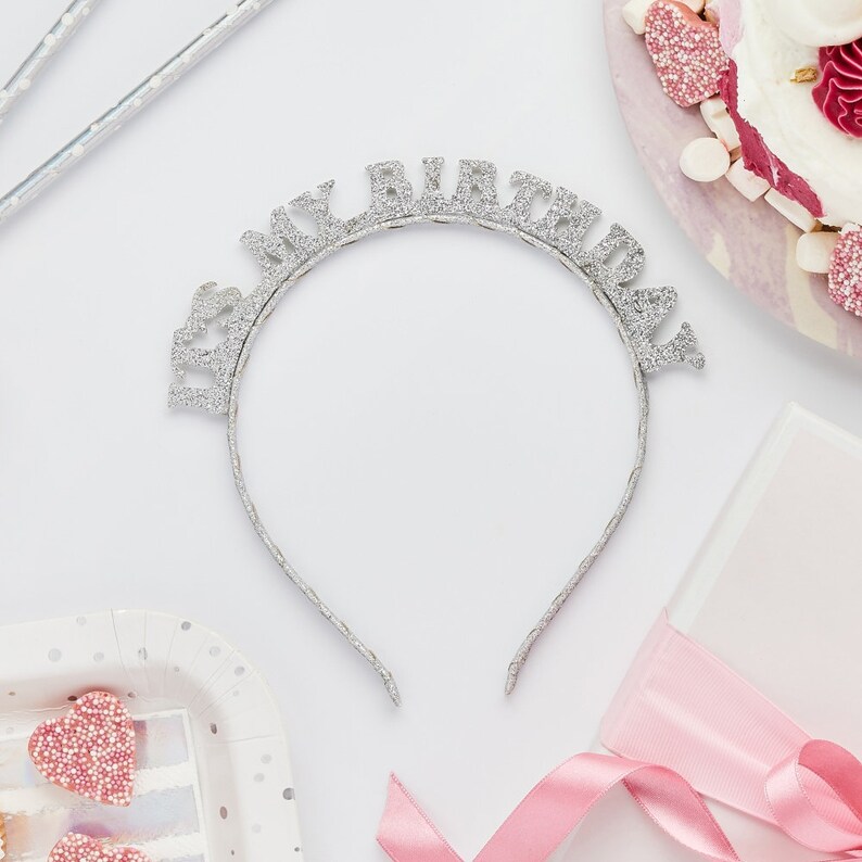 Silver It's My Birthday Headband Silver Birthday - Etsy