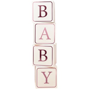 Pink Baby Blocks Baby Shower Blocks Baby Shower Boxes Baby - Etsy