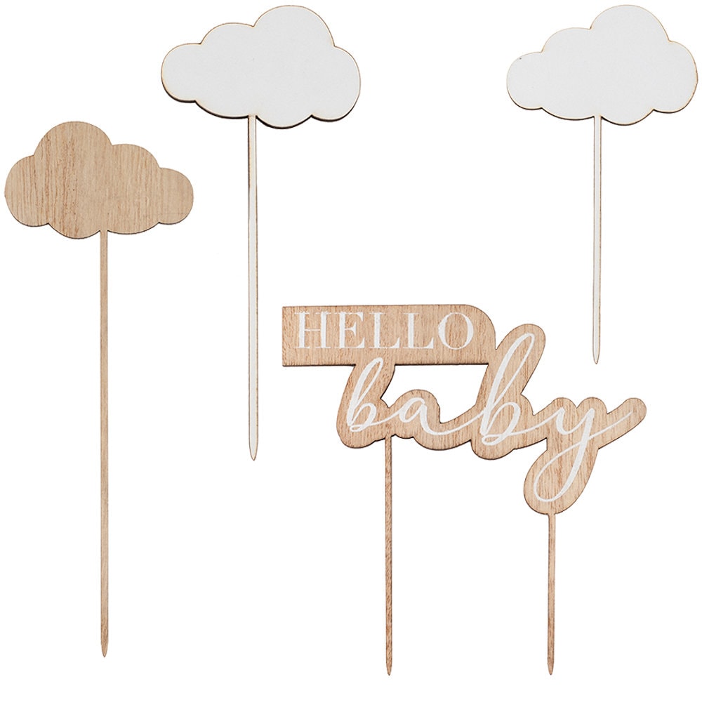 Wooden Hello Baby Shower Cake Topper Baby Shower Cake - Etsy