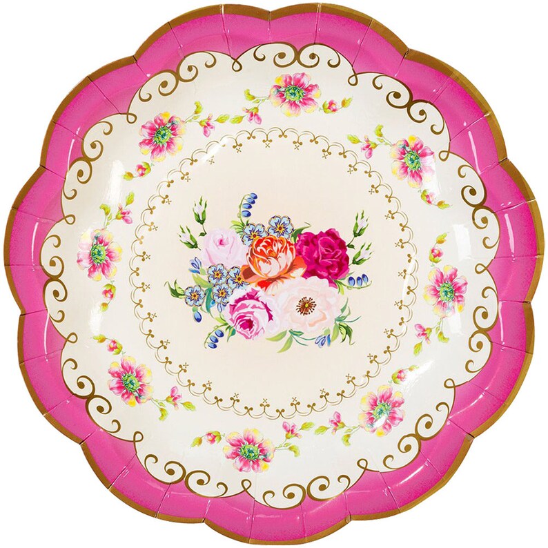 12 Vintage Floral Paper Plates Afternoon Tea Party Plates - Etsy