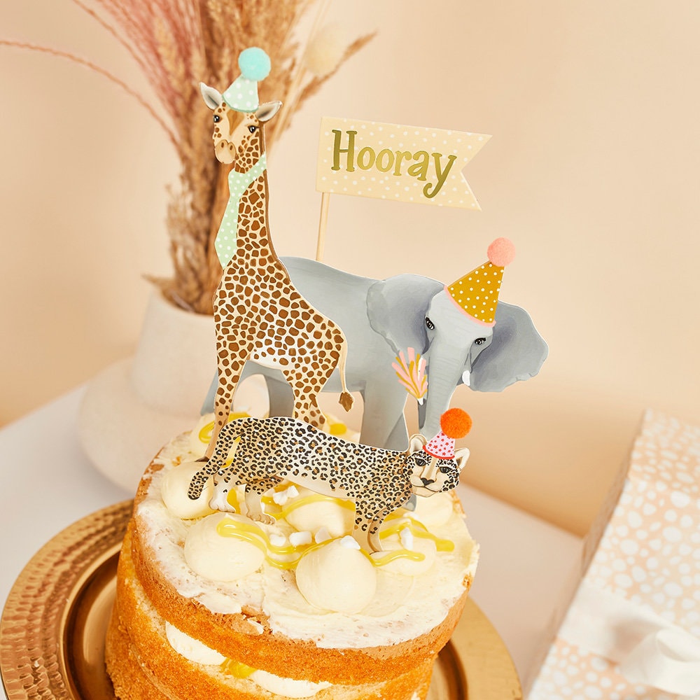 4 Animal Party Cake Toppers Animal Theme Birthday Cake - Etsy UK