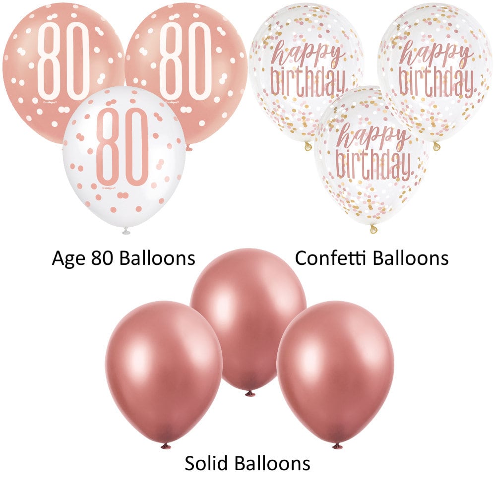 Rose Gold 80th Birthday Decorations 80th Birthday Party Etsy