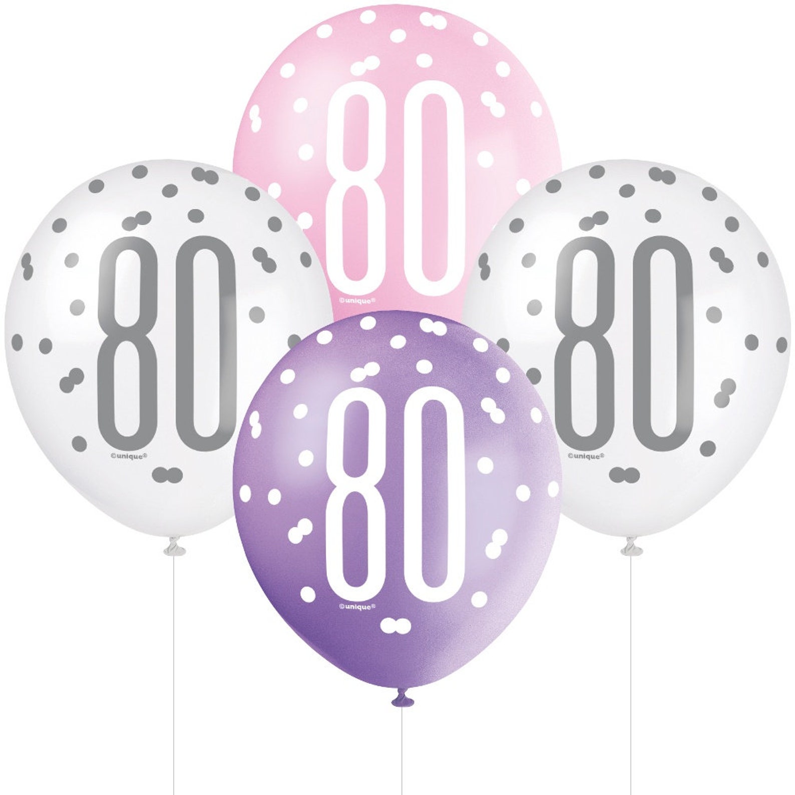 Pink 80th Birthday Decorations 80th Birthday Balloons 80th | Etsy UK