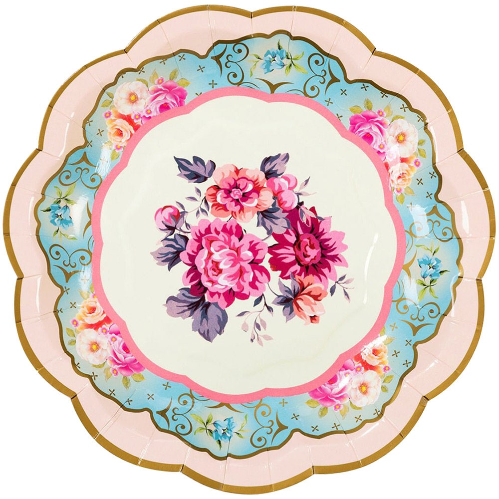 12 Vintage Floral Paper Plates Afternoon Tea Party Plates - Etsy