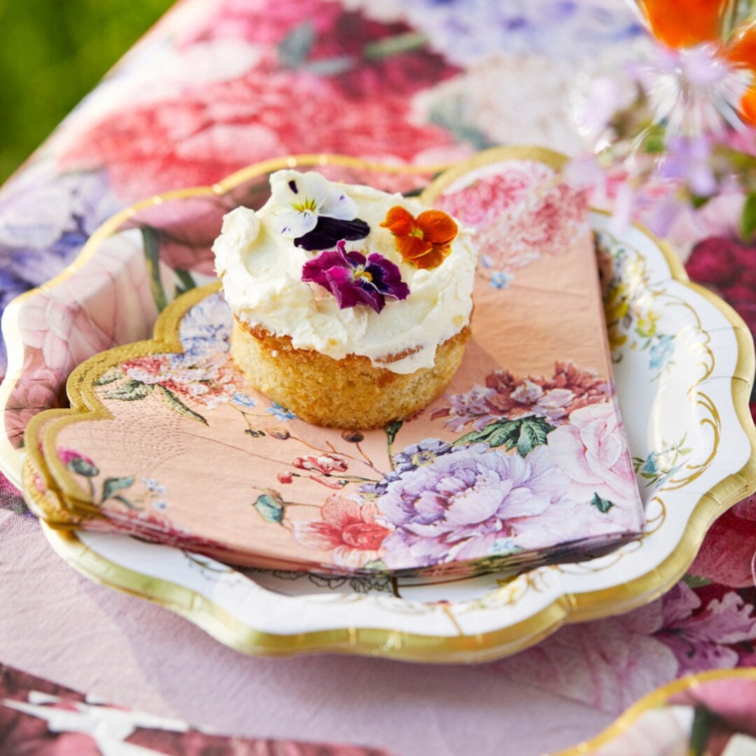 20 Peach Floral Paper Napkins Birthday Napkins Tea Party - Etsy