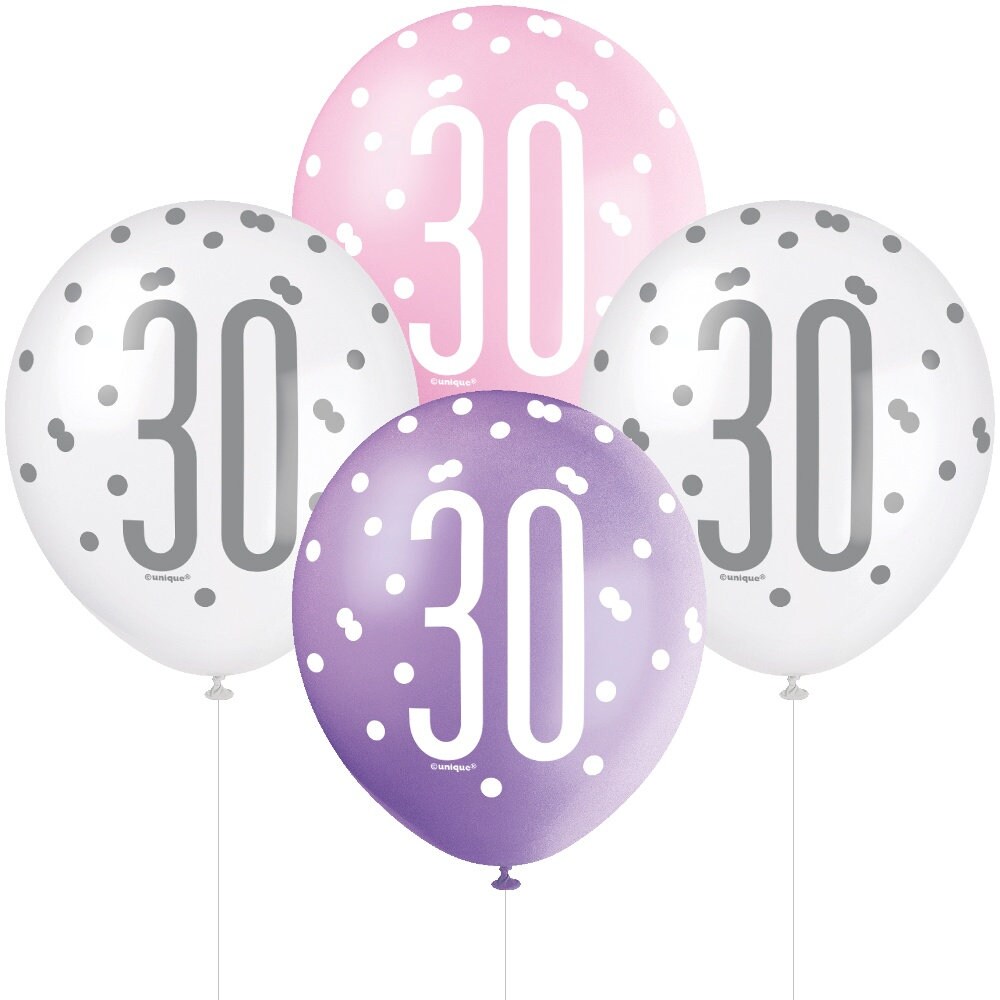 Pink 30th Birthday Decorations 30th Birthday Balloons 30th - Etsy UK