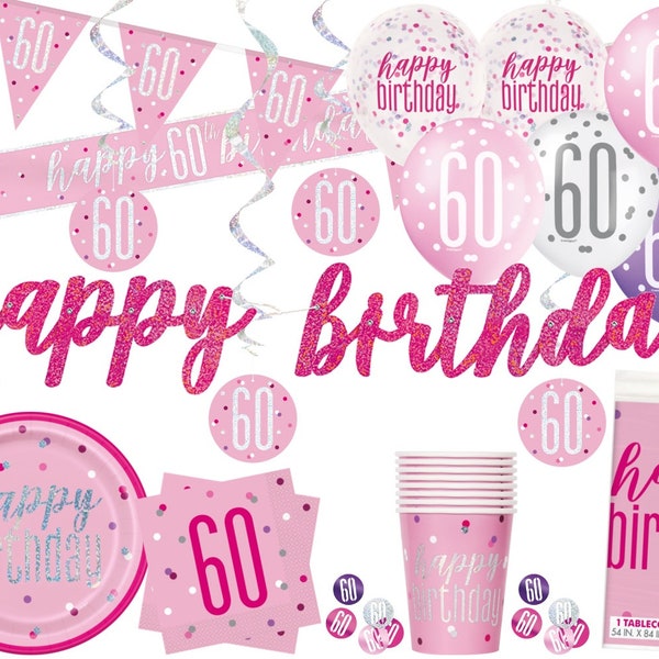 Pink 60th Birthday Decorations - Etsy