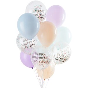 12 Pastel Birthday Balloons Birthday Decorations Birthday - Etsy UK