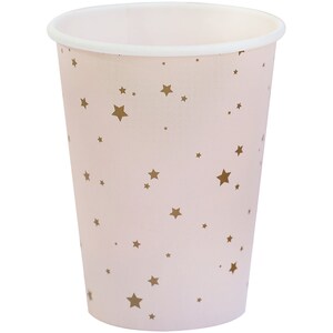 8 Pink Gold Star Princess Party Cups, Pink Paper Cups, Princess Party ...