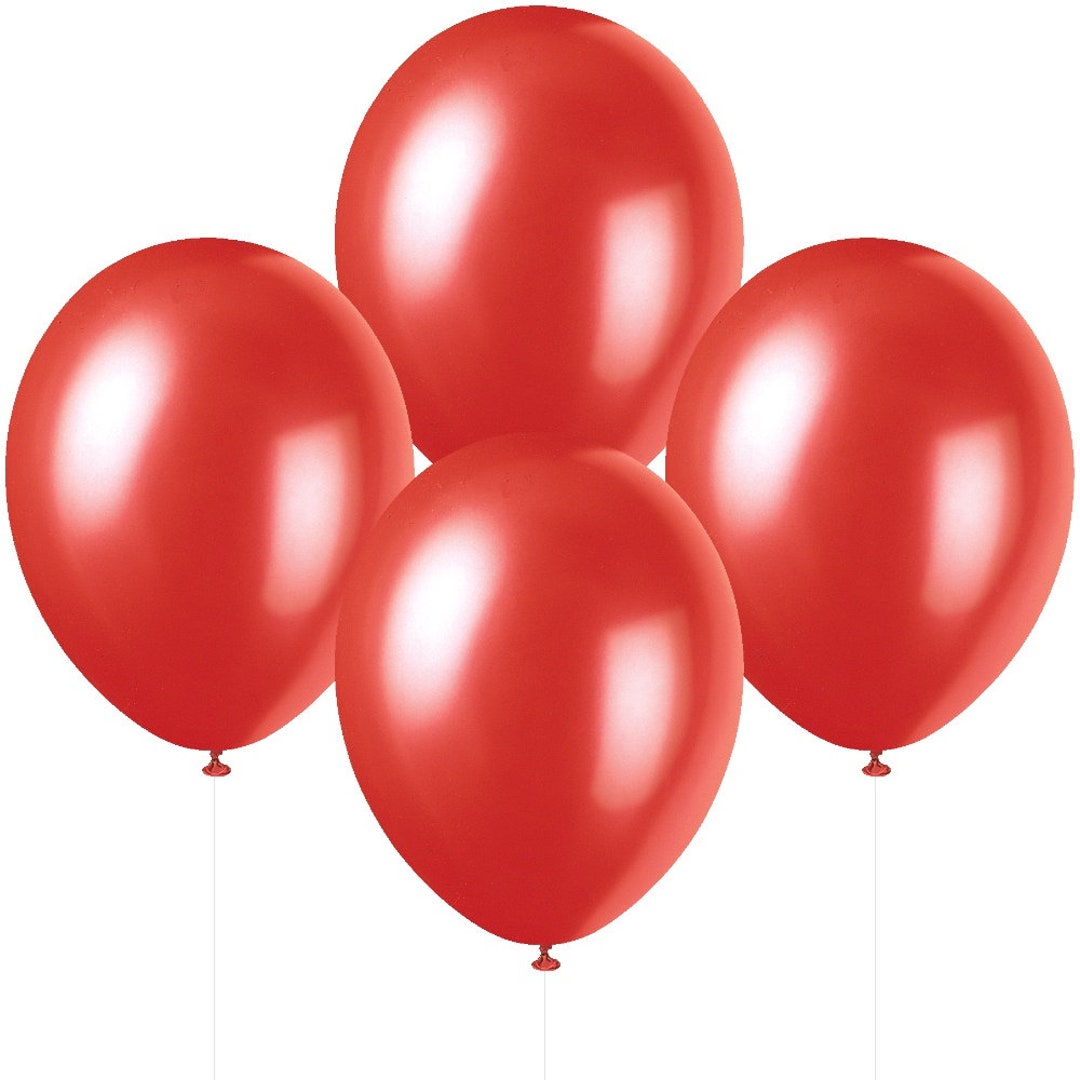 8 Pearlized Red Balloons, Latex Helium Balloons, Birthday Balloons ...