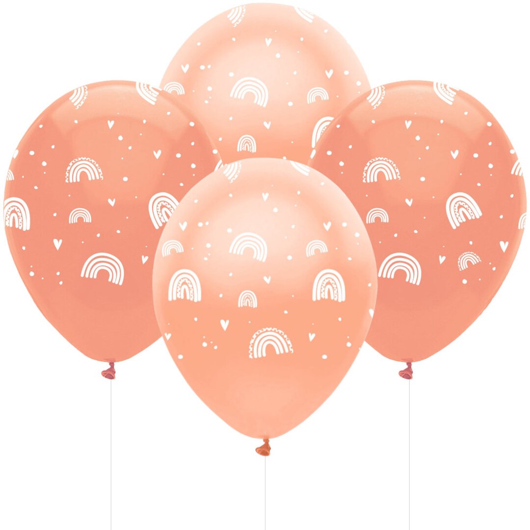 6 Rainbow Balloons, Rainbow Birthday Balloons, Rainbow Party Balloons ...