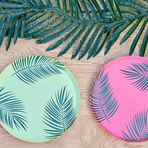 8 Tropical Party Plates, Tropical Paper Plates, Tropical Birthday ...