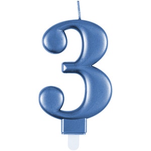 Metallic Blue Number Candles Birthday Candles Birthday Party | Etsy