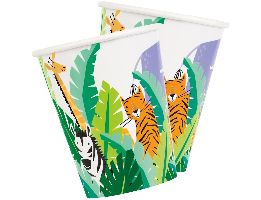 8 Animal Party Cups Animal Theme Birthday Cups Jungle Party - Etsy