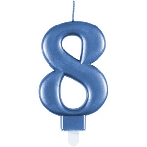 Metallic Blue Number Candles Birthday Candles Birthday Party | Etsy