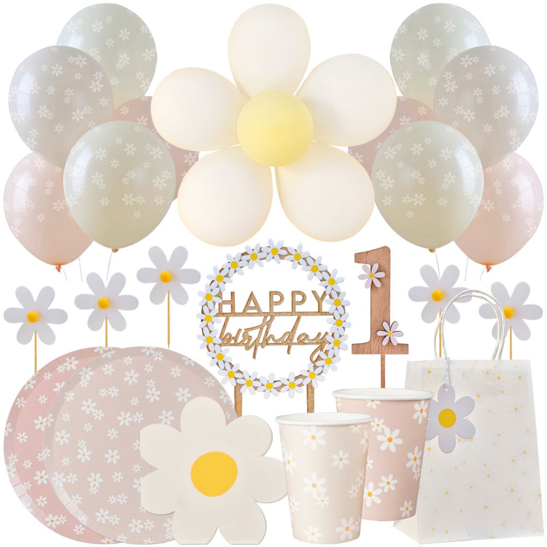 Daisy Party Decorations, Daisy Birthday Party Supplies, Floral Baby ...