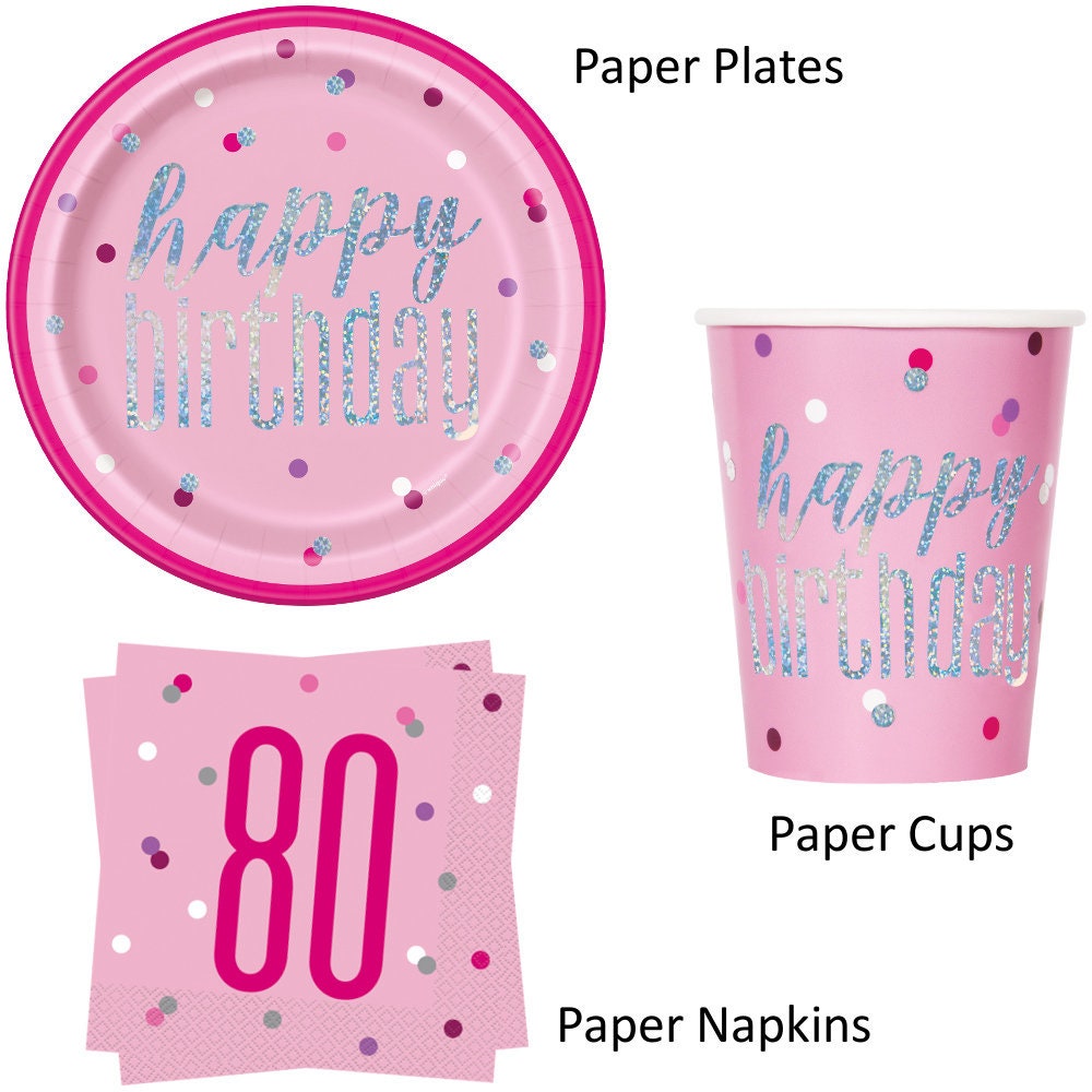 Pink 80th Birthday Decorations 80th Birthday Balloons 80th | Etsy UK