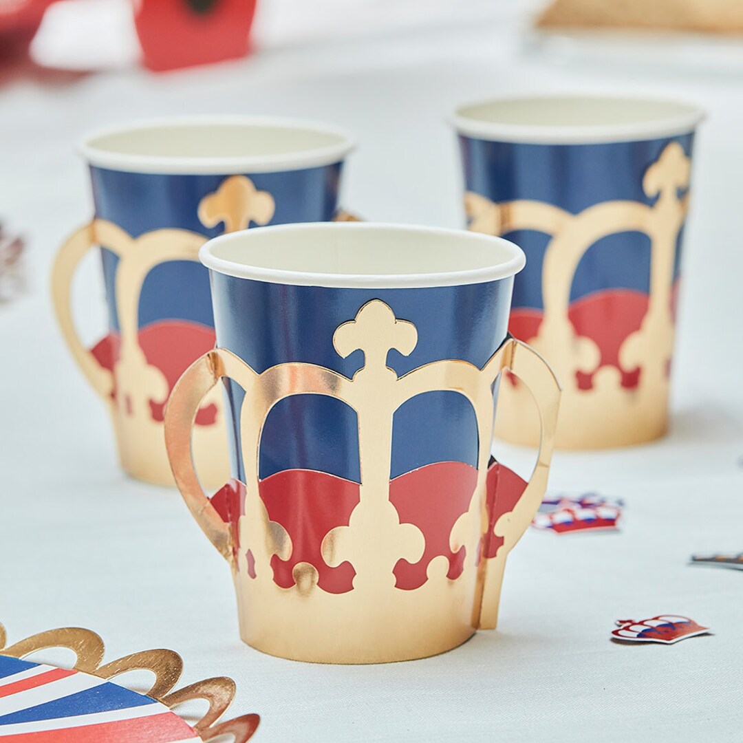 8 King Charles III Coronation Party Cups Union Jack Paper - Etsy