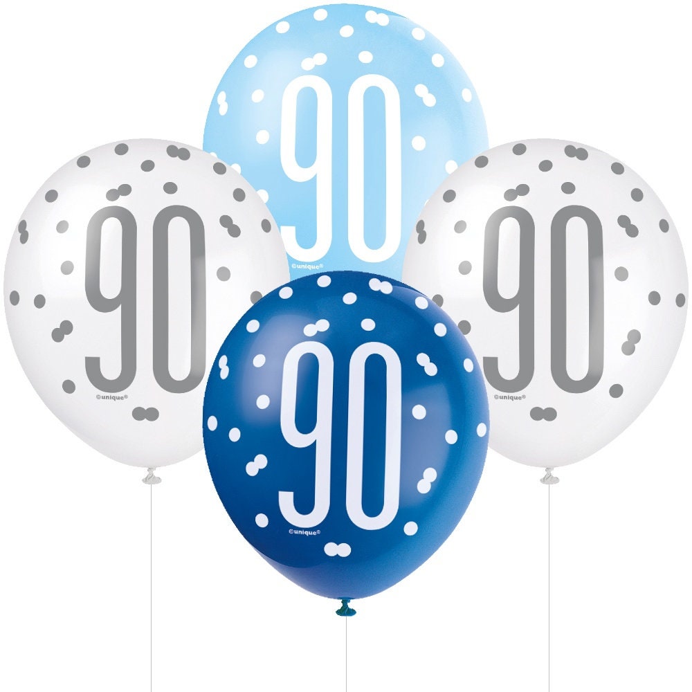 Blue 90th Birthday Decorations 90th Birthday Balloons 90th - Etsy UK