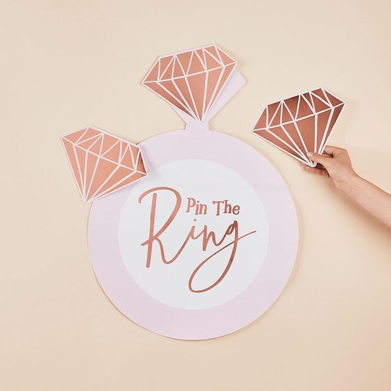 Rose Gold Hen Party Game Pin the Ring Game Bachelorette | Etsy