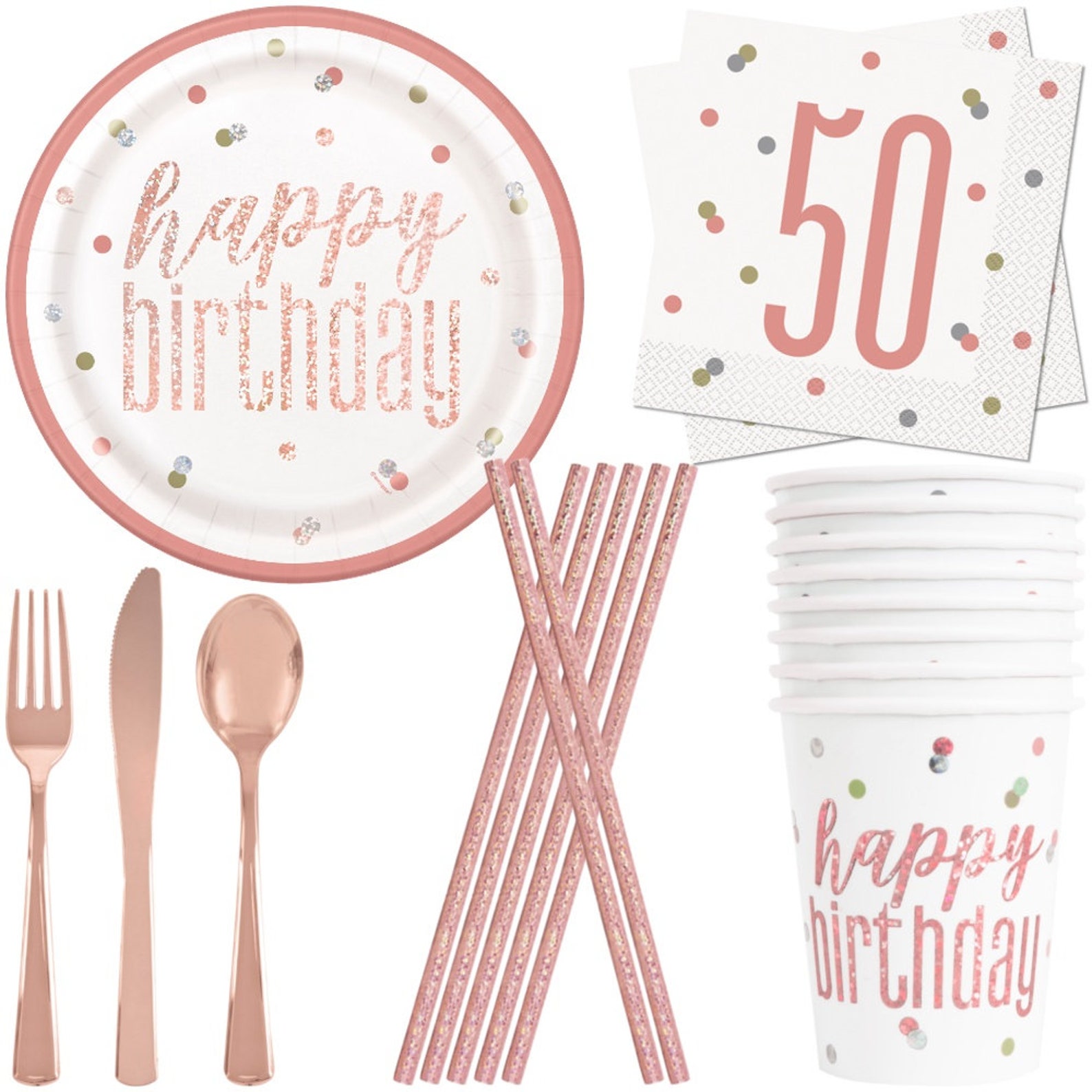Rose Gold 50th Birthday Decorations 50th Birthday Party - Etsy Australia