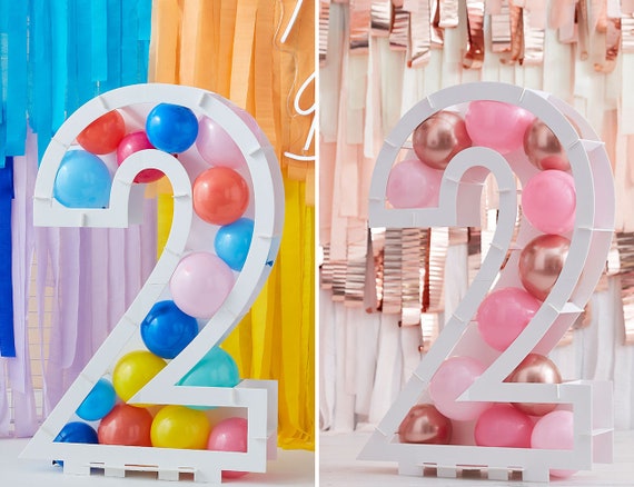 Balloon Mosaic Number 2 Stand Balloon Mosaic Frame Birthday | Etsy UK