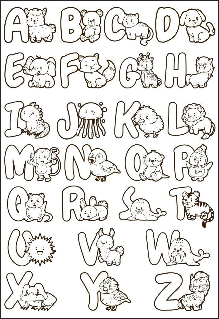 Animals Alphabet Coloring Book Rare & Unique Animal Coloring Pages ...
