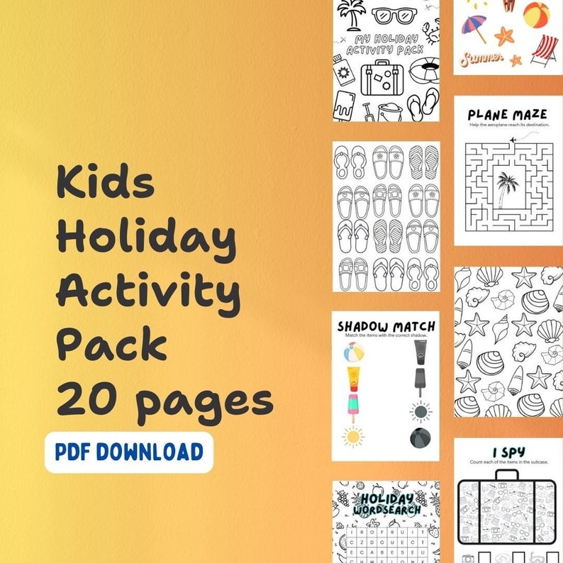 Printable Kids Holiday Activity Pack - Etsy