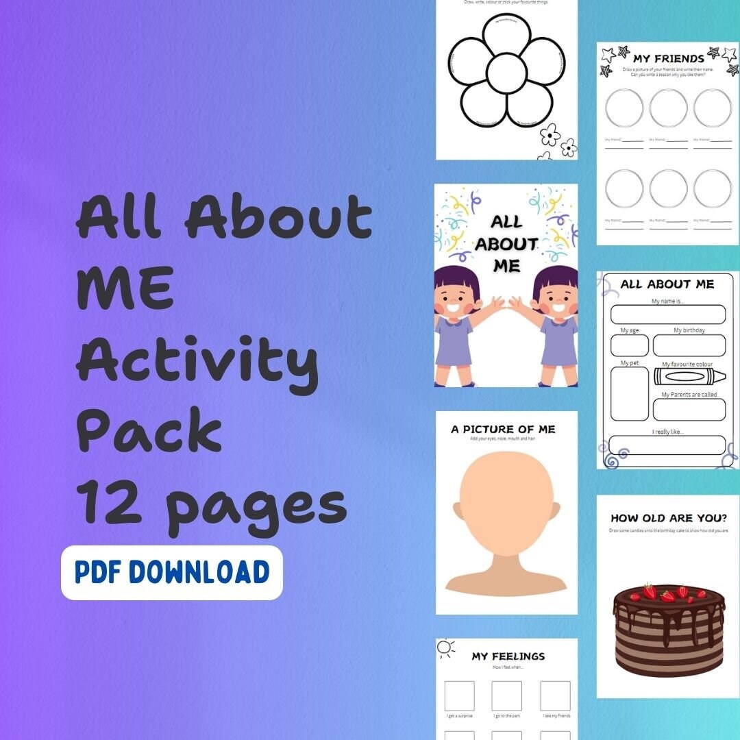 All About Me Activity Pack - Etsy