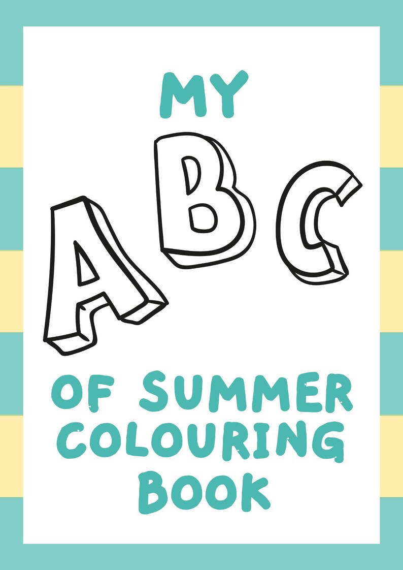 A to Z of Summer Colouring Pages - Etsy