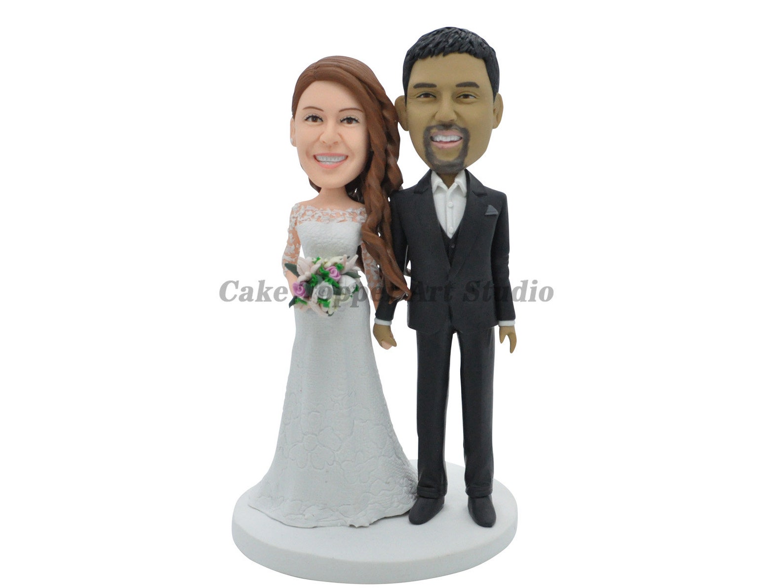 Customization Unique Wedding Cake Topper Bride and Groom Cake - Etsy