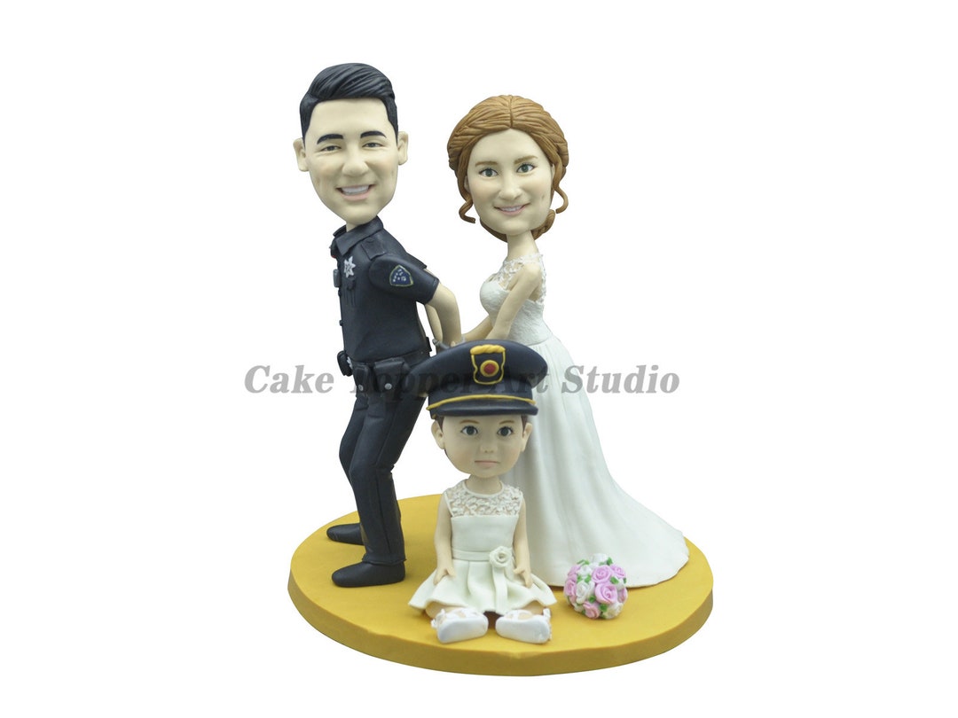 Custom Wedding Cake Topper: Police Officer, Anniversary Bobblehead - Etsy