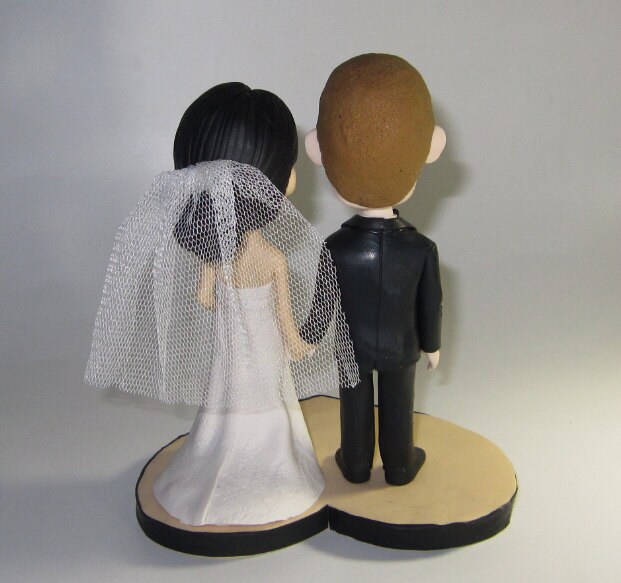 Unique wedding cake topper personalized customm polymer clay | Etsy